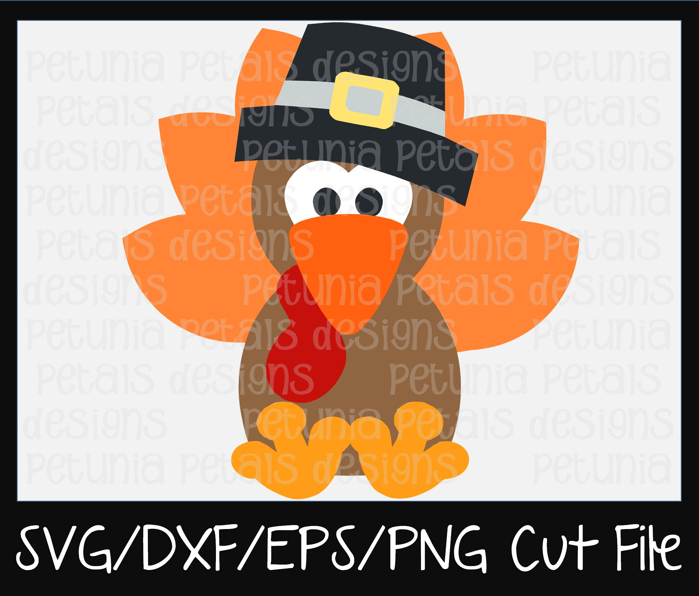 Turkey SVG Cut File Thanksgiving Cut File Turkey SVG Pilgrim | Etsy