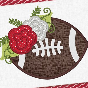 Football Mom Applique Embroidery Design Football Design Flower - Etsy