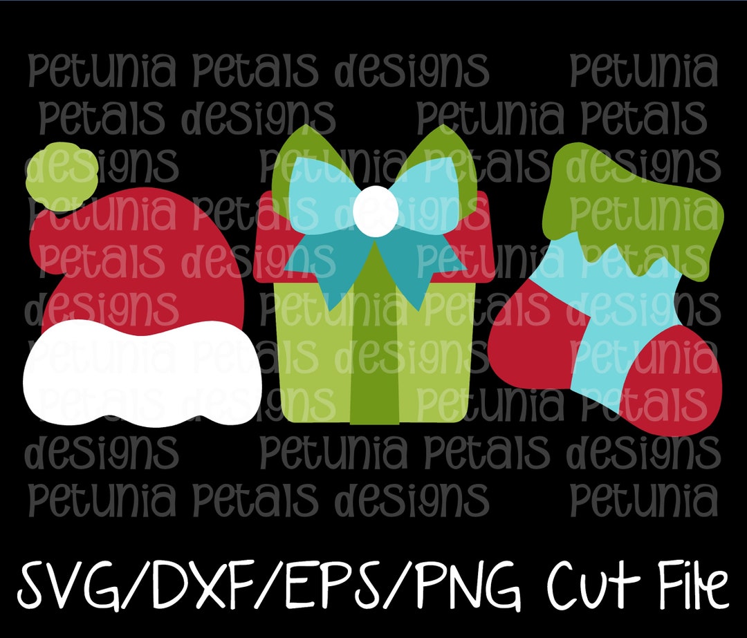 Santa Hat Present Stocking SVG Cut File Christmas Cut File - Etsy