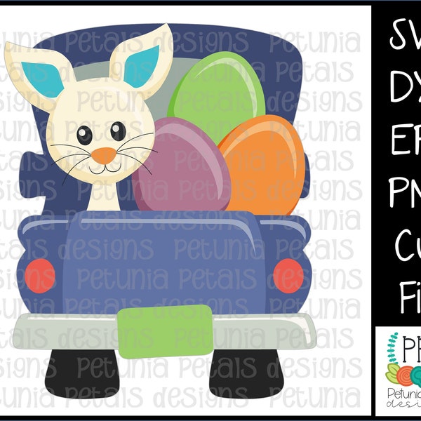 Easter Truck SVG Cut File Easter Cut File Bunny SVG Truck Design Cricut ...