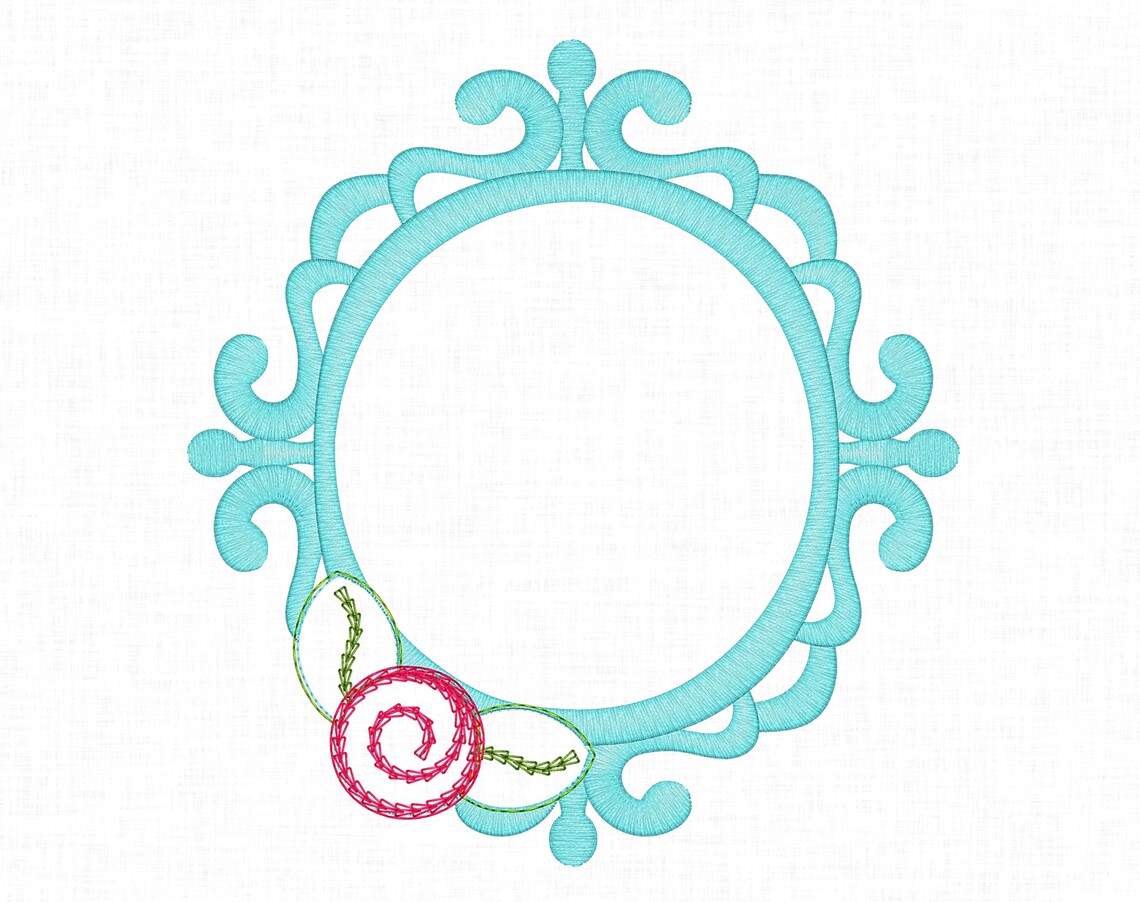 Monogram Flower Frame Applique Design Monogram Design Flower - Etsy