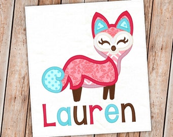 Raggedy Fox Applique Design Red Fox Quick Stitch Instant - Etsy