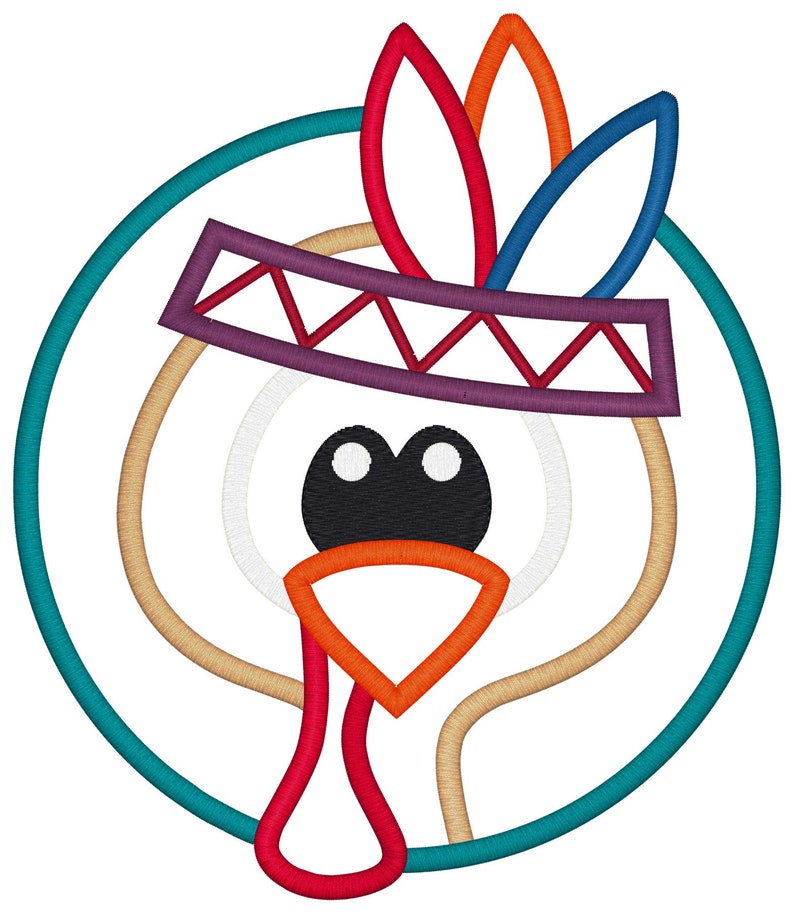 Indian Turkey Embroidery Applique Design Thanksgiving Design - Etsy