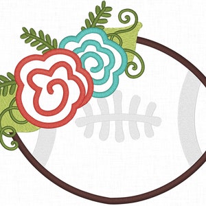 Football Mom Applique Embroidery Design Football Design Flower - Etsy