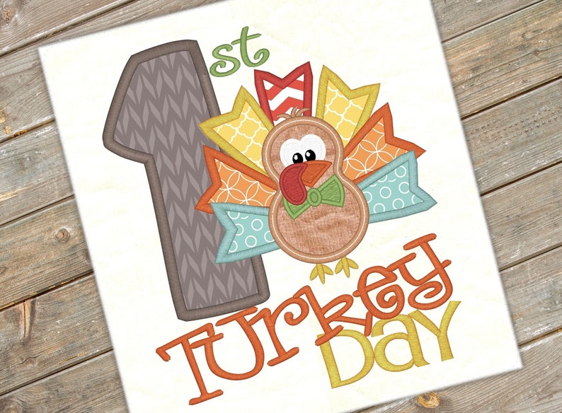 First Turkey Day Embroidery Saying Turkey Day Design - Etsy