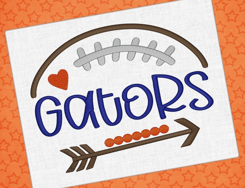 Gators Football Embroidery Design Football Design Florida - Etsy