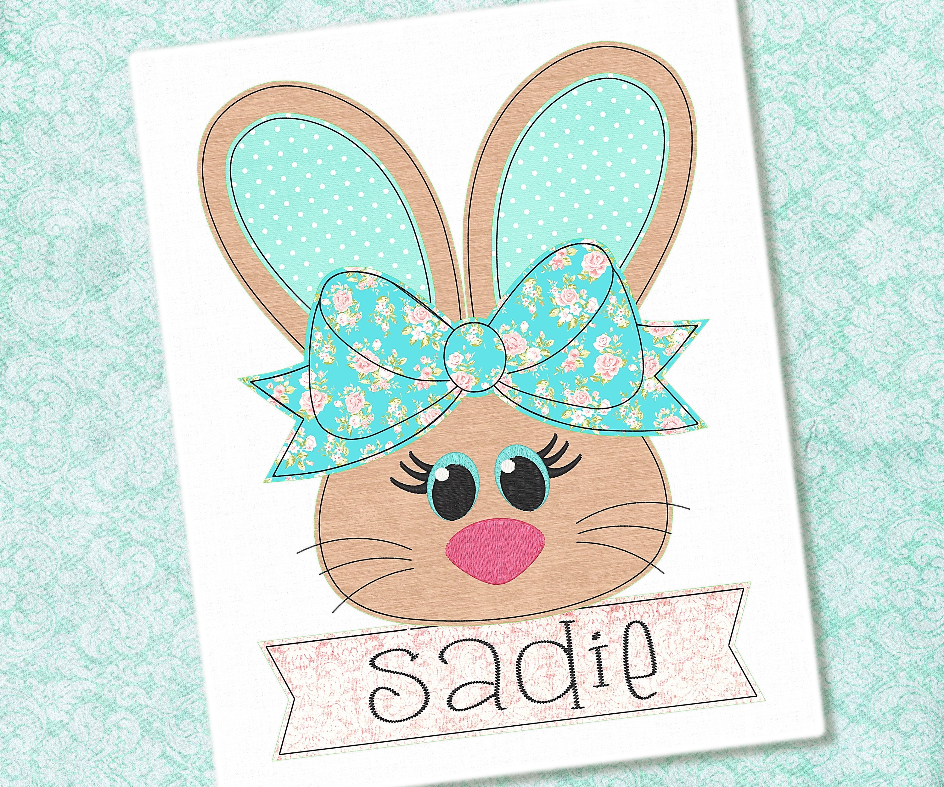 Easter Bunny Bean Stitch Applique Easter Bean Stitch Bunny - Etsy