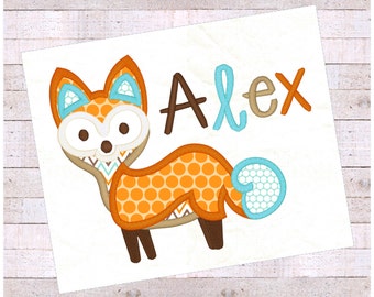 Raggedy Fox Applique Design Red Fox Quick Stitch Instant - Etsy