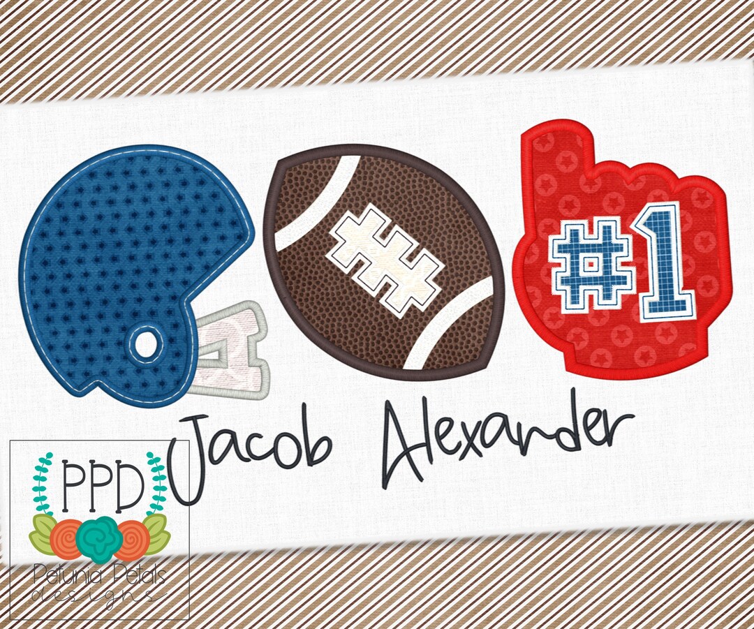 Football Applique Football Design Sports Embroidery NFL - Etsy