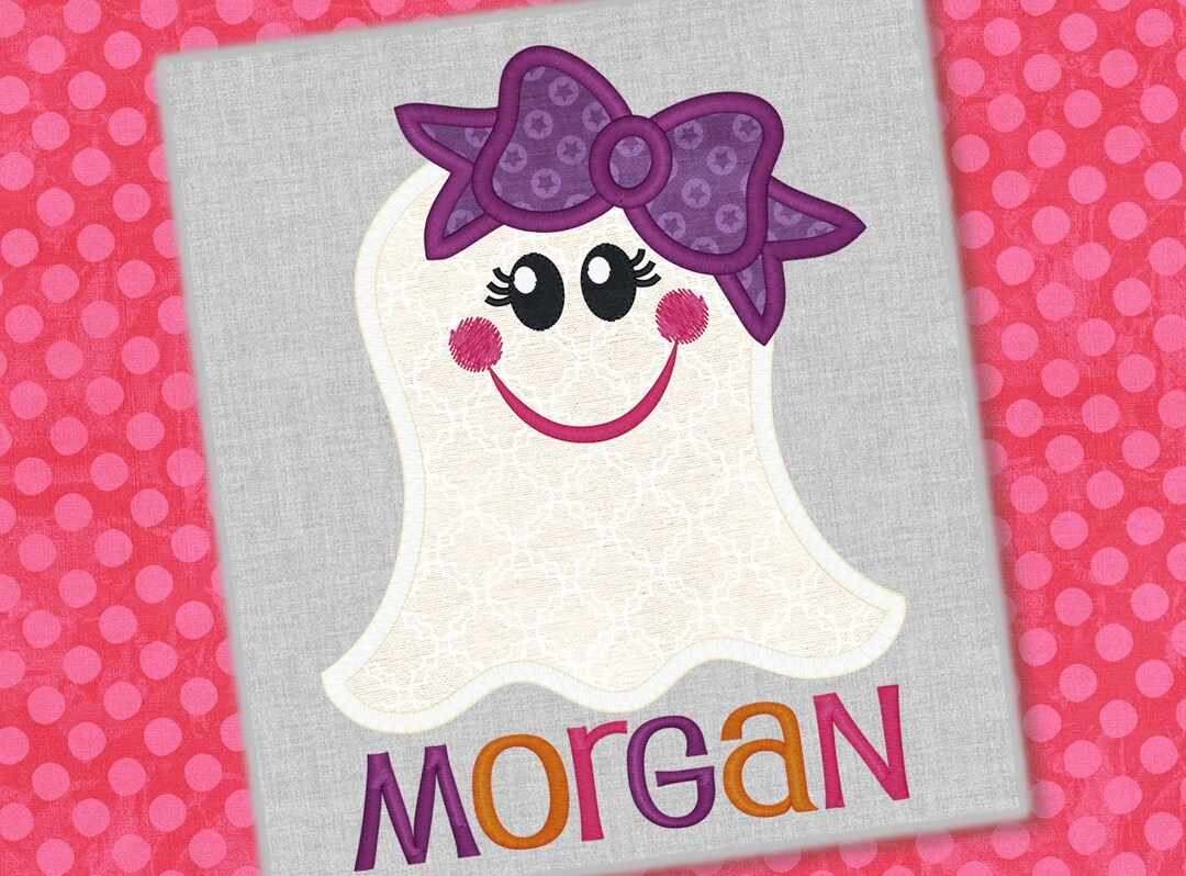 Halloween Ghost Girl Embroidery Design Halloween Design Ghost ...