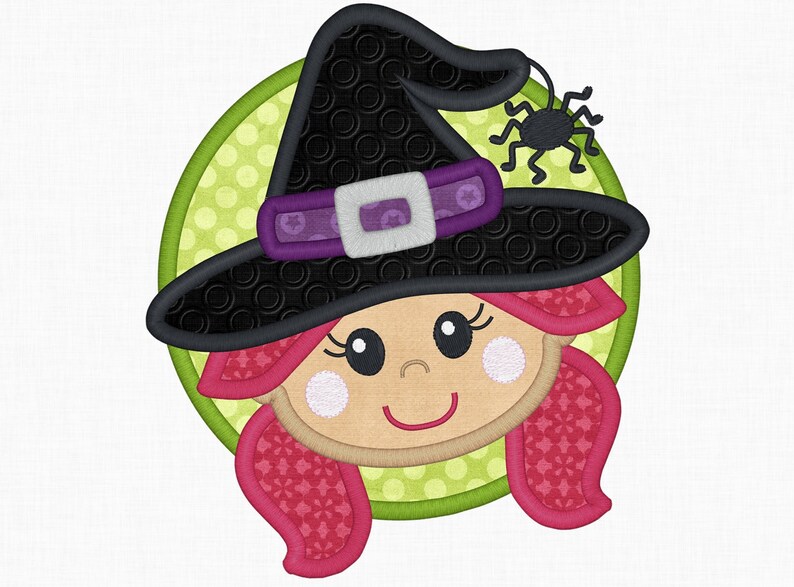 Bruja Applique Diseño Halloween Diseño Bruja Bordado Bruja | Etsy