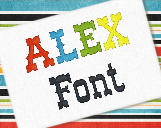 Alex Embroidery Font Alphabet Design Embroidery Font Monogram - Etsy