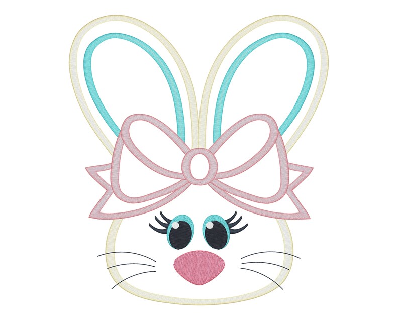 Easter Bunny Applique Design Easter Design Bunny Embroidery - Etsy