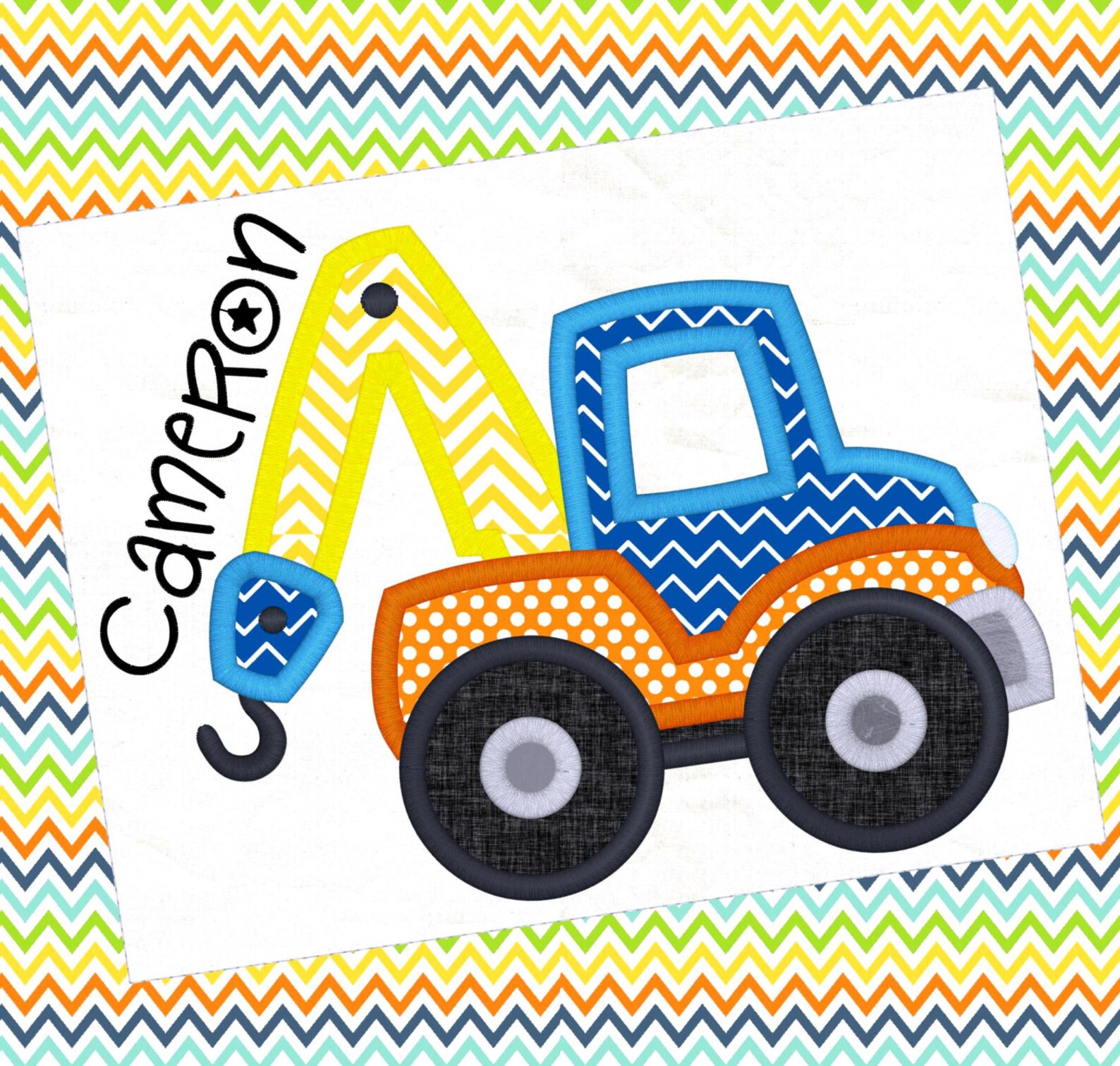 Tow Truck Construction Applique Design Truck Design - Etsy