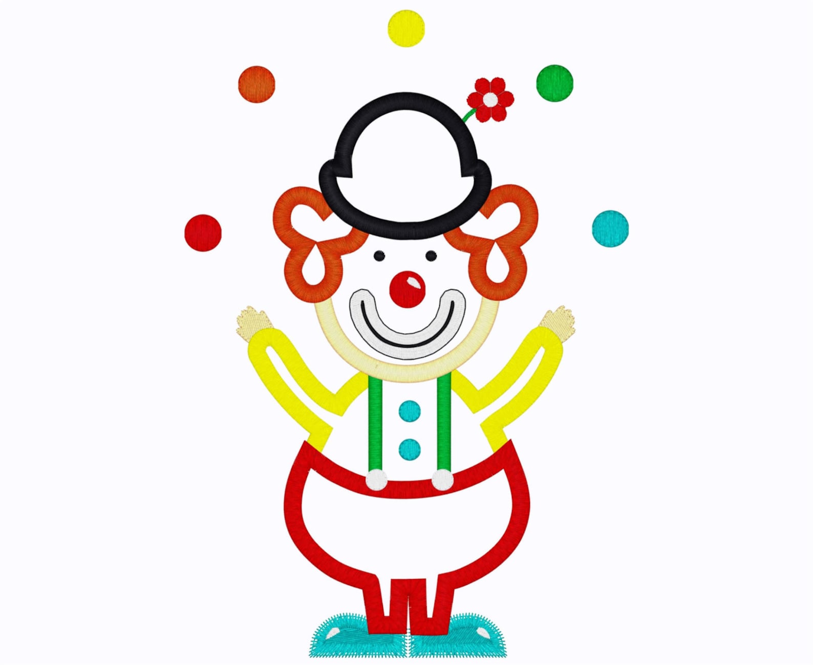 Circus Clown Machine Applique Design 1014 - Etsy
