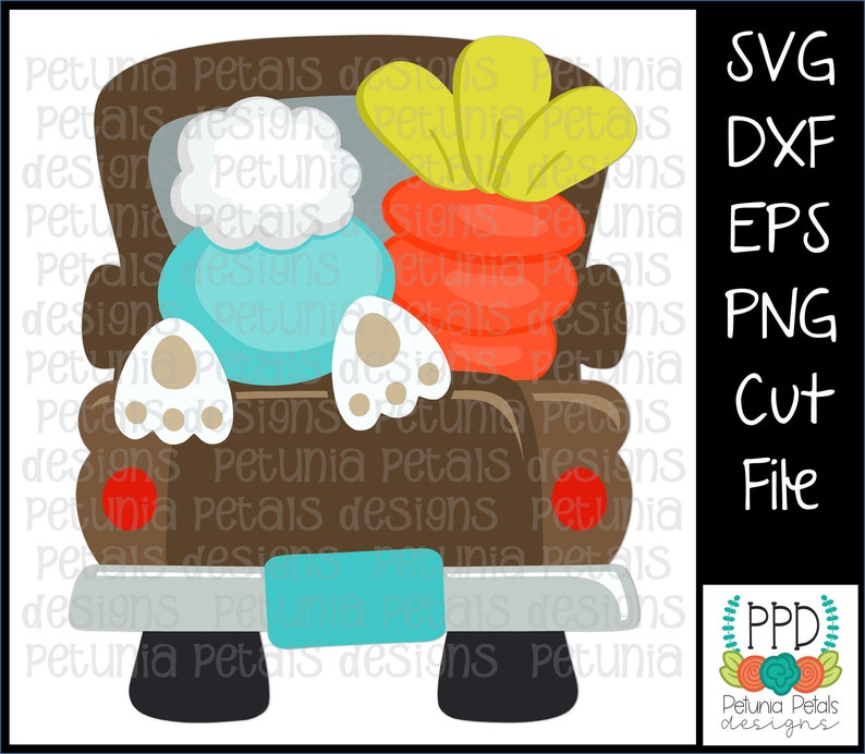 Easter Truck SVG Cut File Easter Cut File Bunny SVG Truck - Etsy