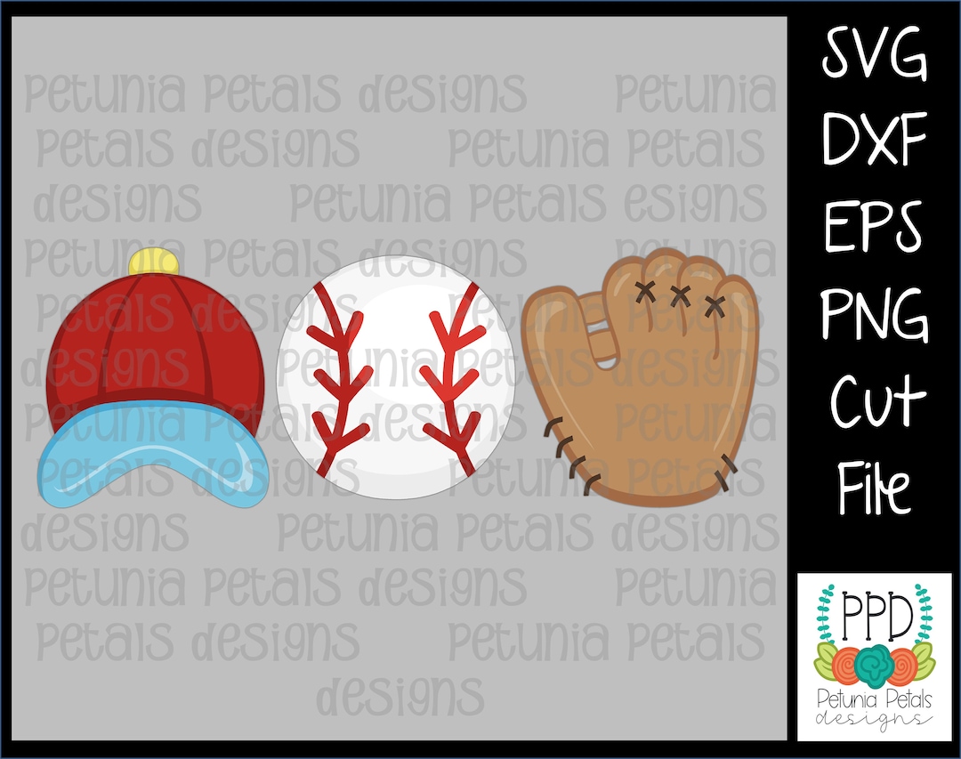 Baseball SVG Cut File Baseball Cut File Glove SVG Hat Clip Art Cricut ...