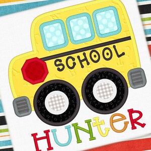 School Bus Applique Embroidery Design Kids Applique School Design Bus ...