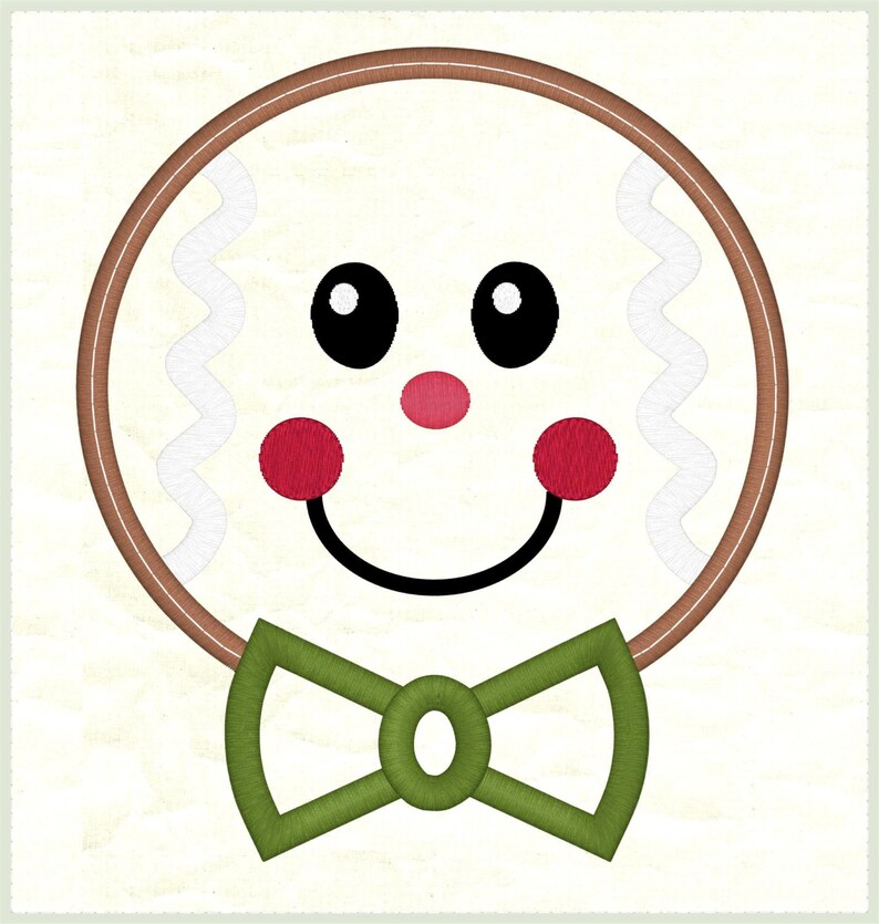 Gingerbread Boy Face Christmas Applique Cookie Design - Etsy