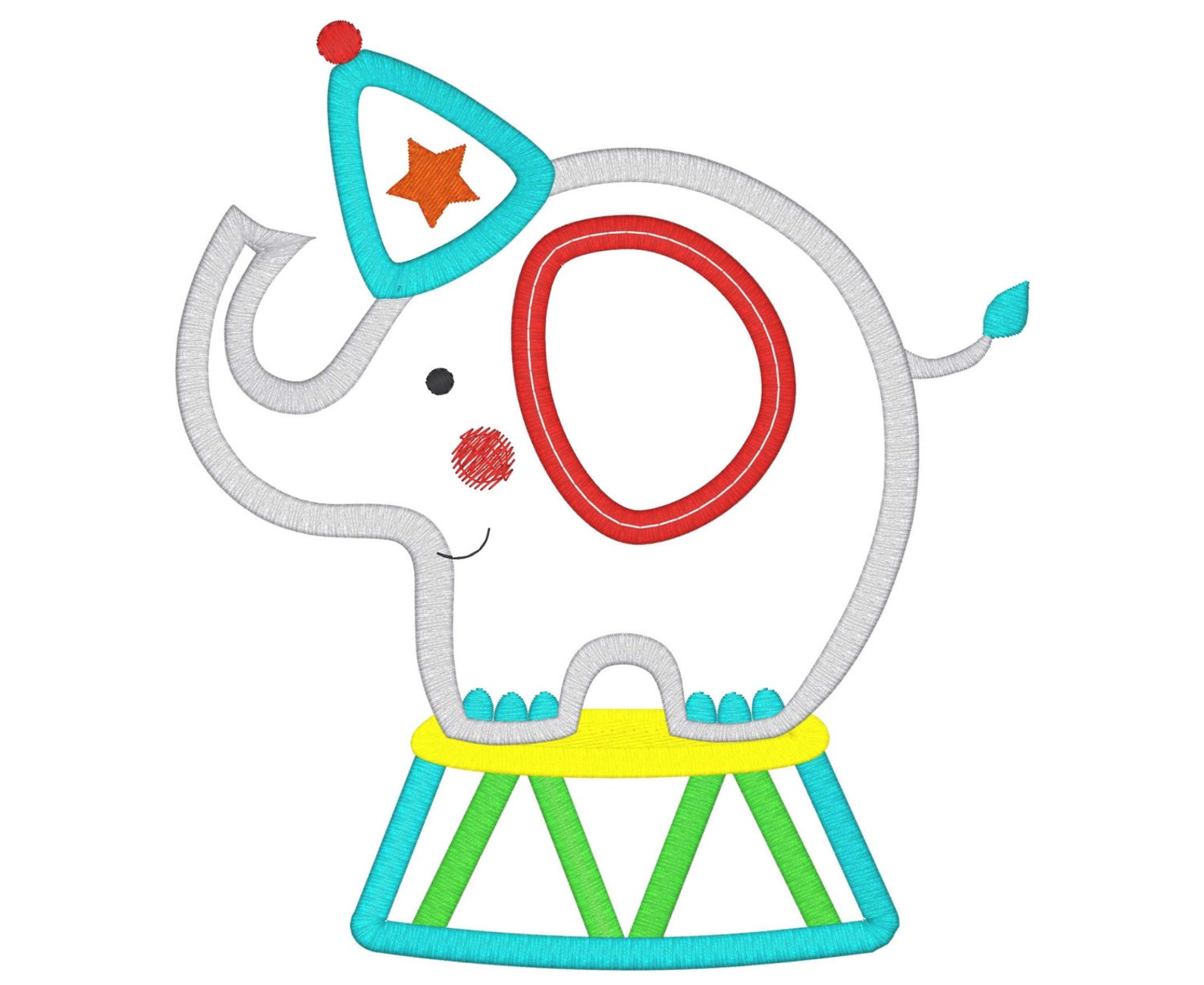 Circus Elephant Machine Applique Design 1011 - Etsy