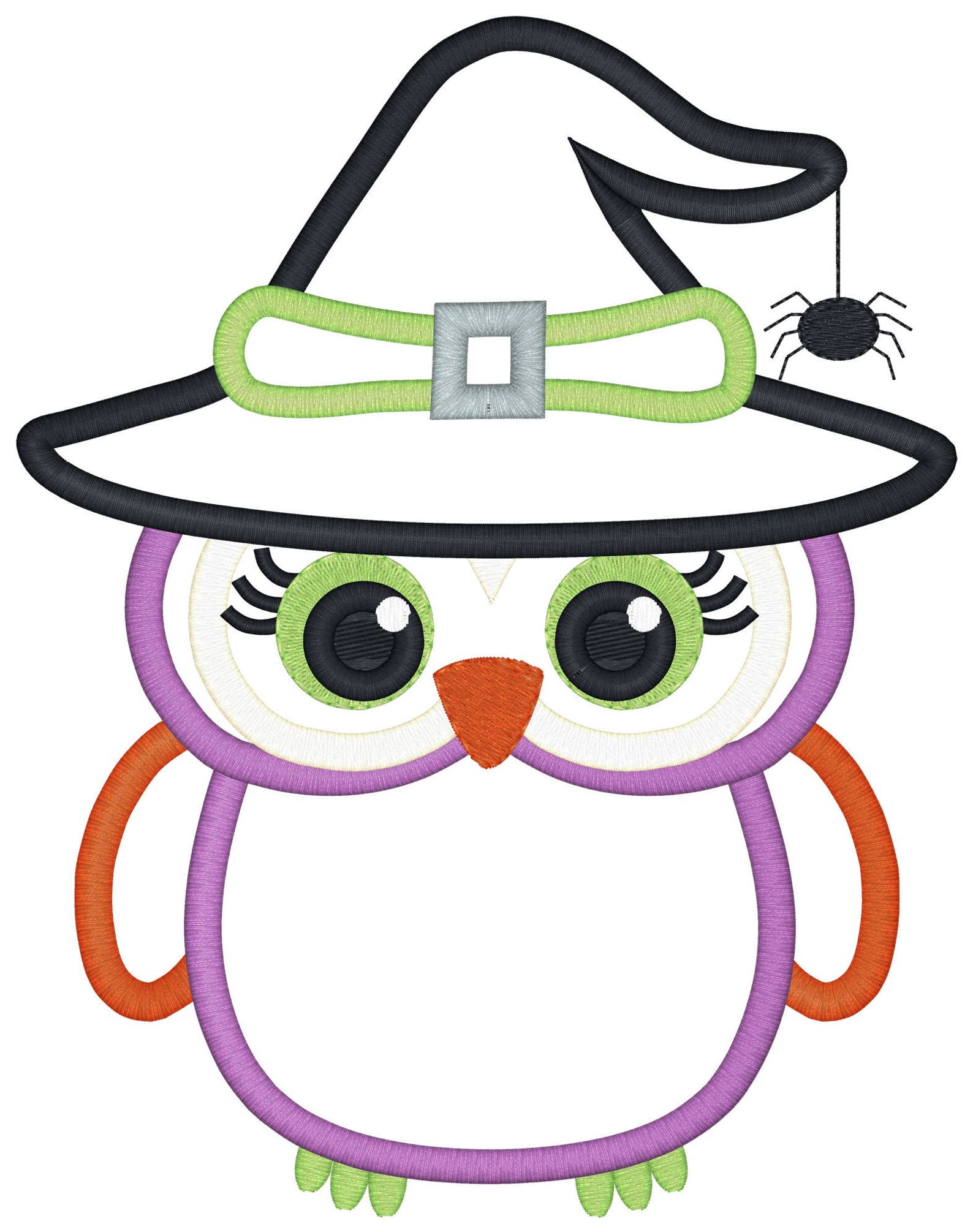 Halloween Witch Owl Embroidery Applique Design Halloween - Etsy