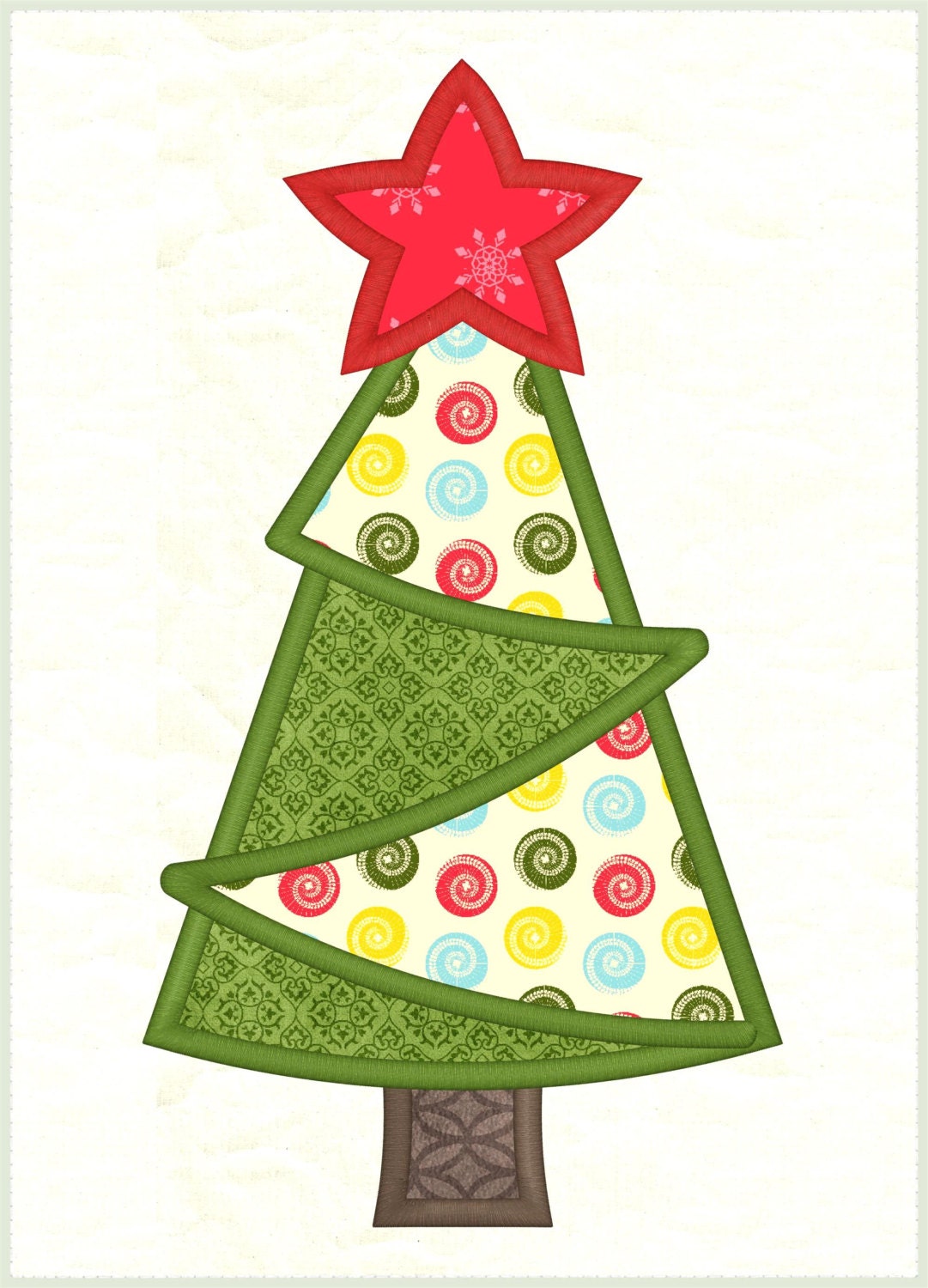 Christmas Tree Applique Embroidery Design Ornament Design - Etsy UK