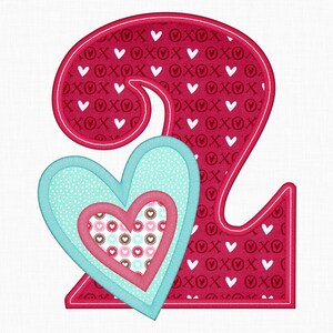 Valentine Applique Design Number 2 Birthday Love Design - Etsy