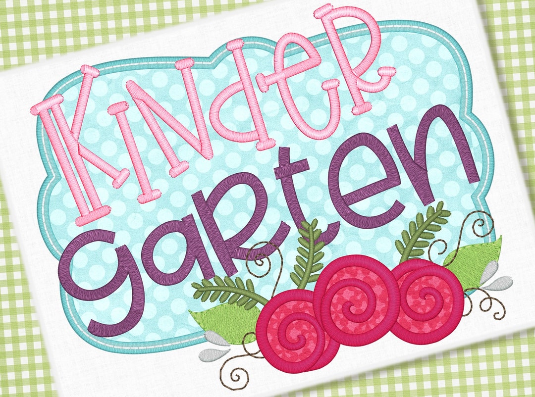Kindergarten Applique Embroidery School Design Kindergarten Embroidery ...