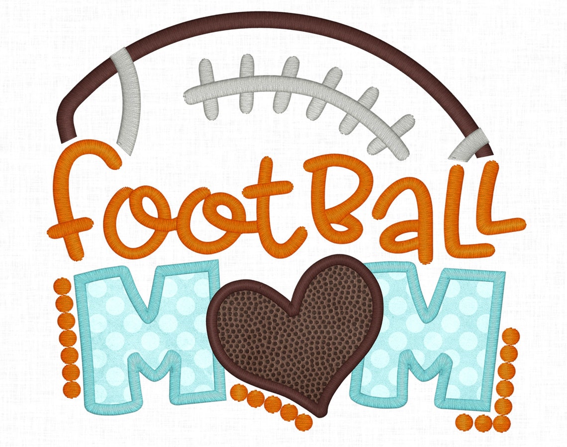 Football Mom Applique Embroidery Design Football Design Mom - Etsy
