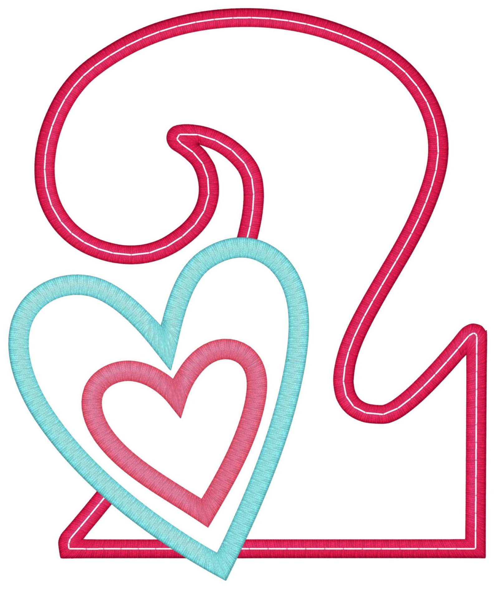 Valentine Applique Design Number 2 Birthday Love Design - Etsy