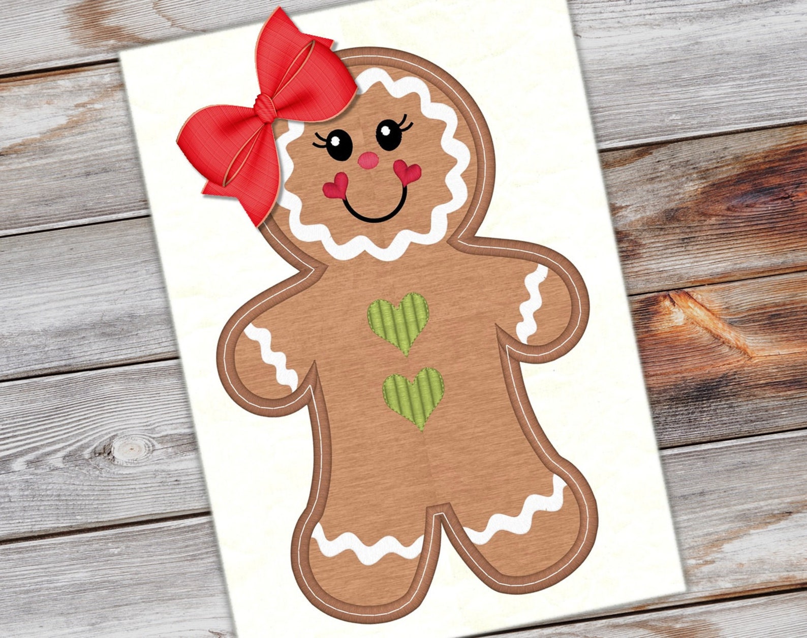 Gingerbread Girl Applique Embroidery Design Winter Design - Etsy