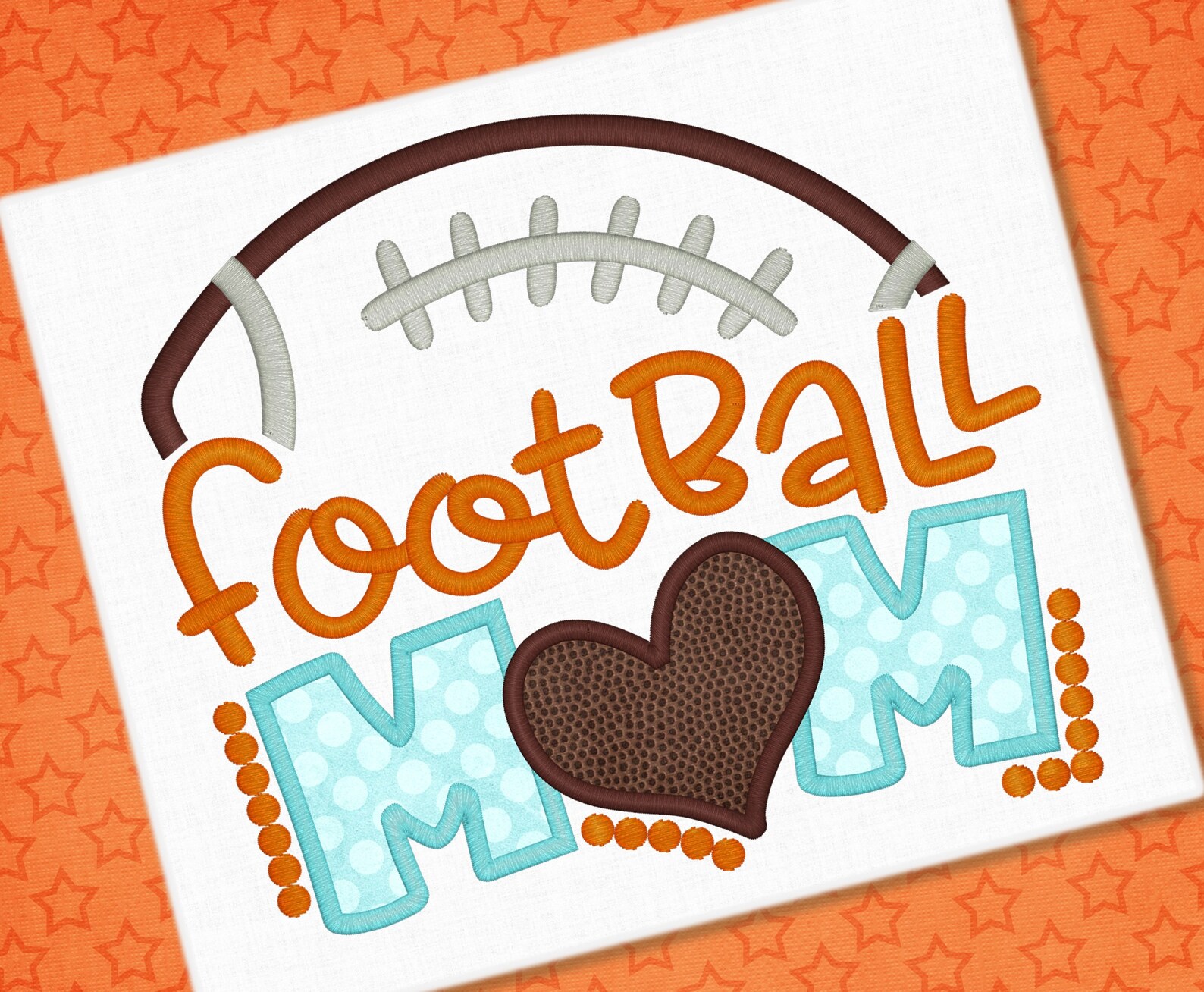 Football Mom Applique Embroidery Design Football Design Mom - Etsy