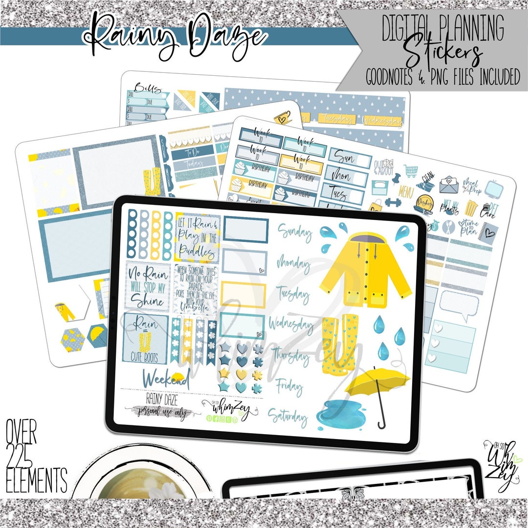 Rainy Daze | Digital Sticker Pack | Pre-cropped Pngs | Aesthetic ...