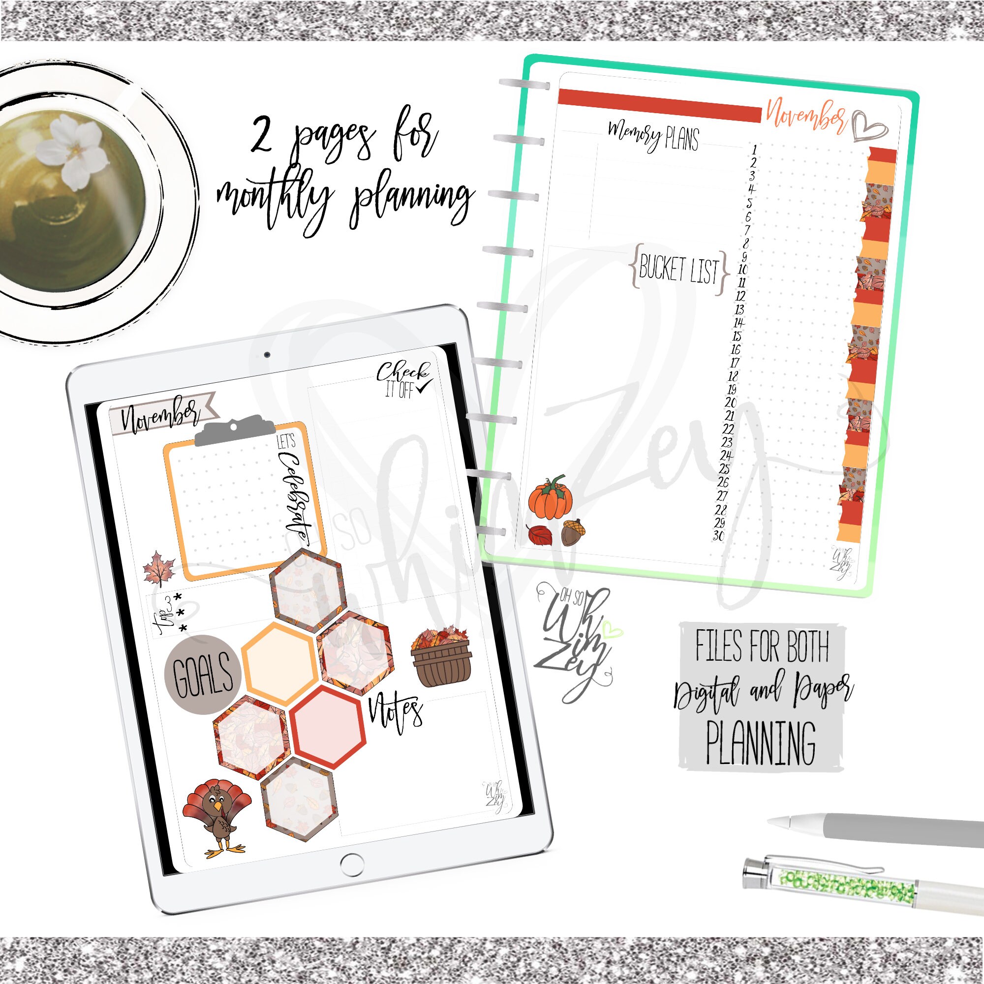 November Gobble Til You Wobble Planning Pages - Etsy