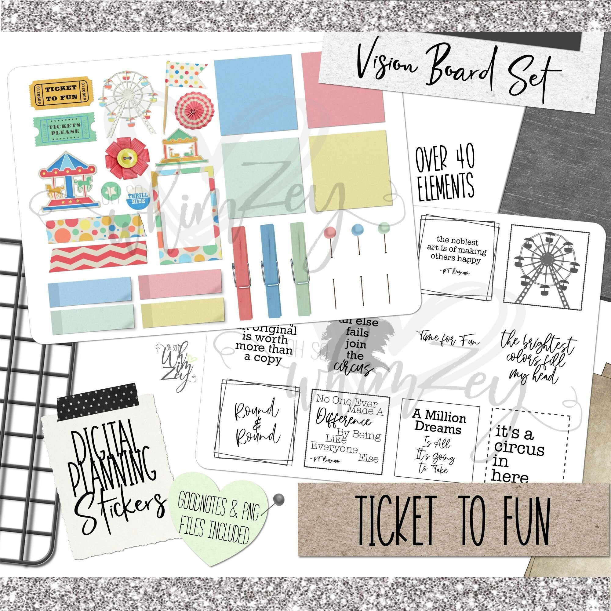 Ticket to Ride- Digital Vision Board Set - Etsy