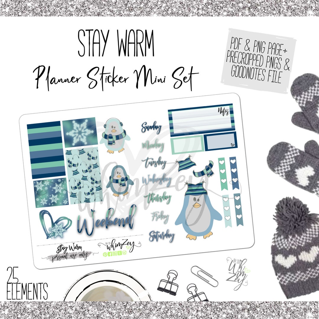 Stay Warm Mini Planner Sticker Set - Etsy