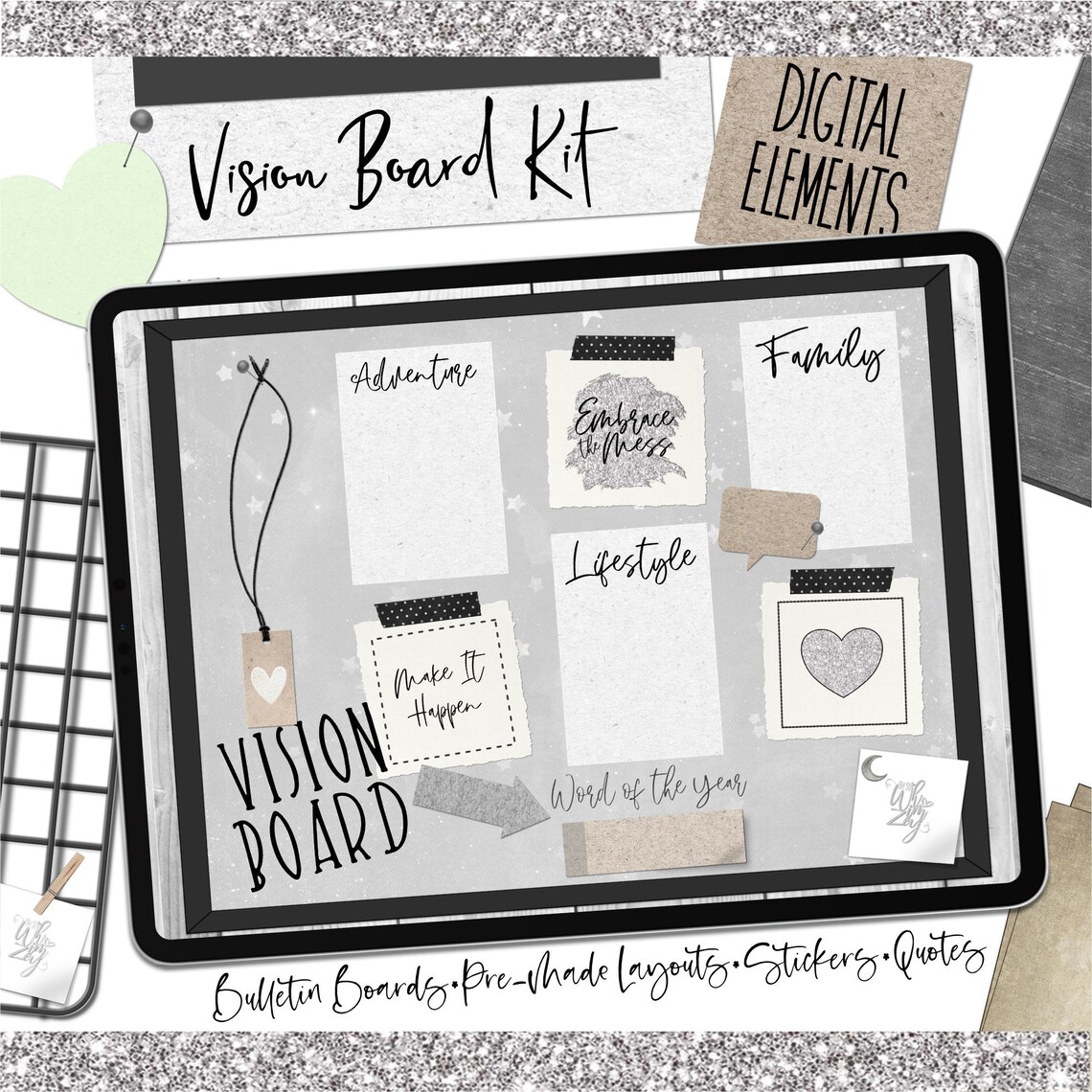 Vision Board Kit Digital Planning | Etsy