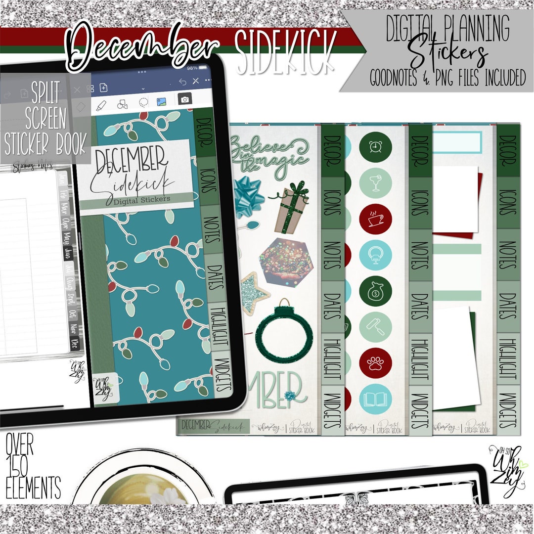 December Sidekick | Digital Planner Stickers - Etsy