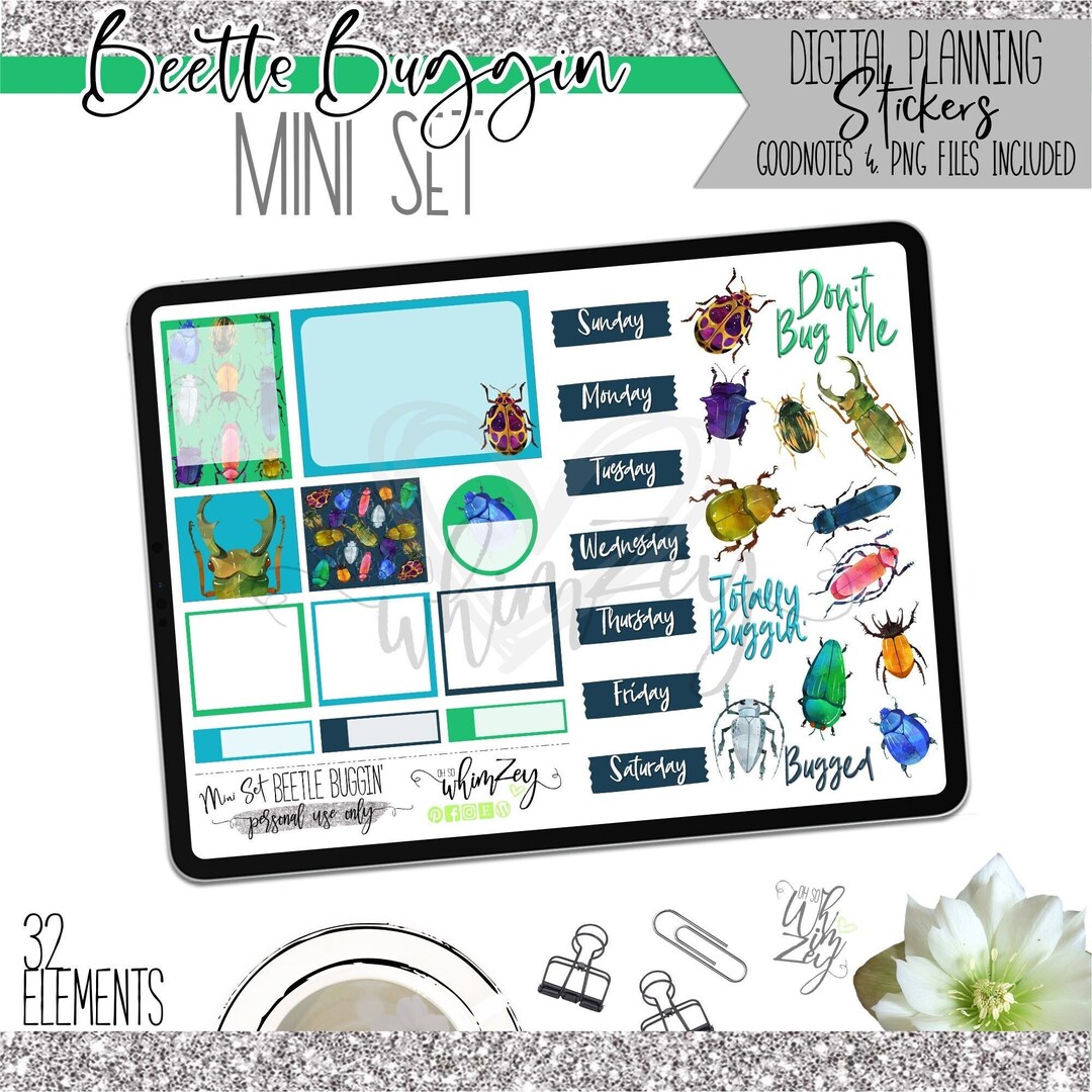 Beetle Buggin' | Mini Digital Sticker Pack | Pre-cropped Pngs ...