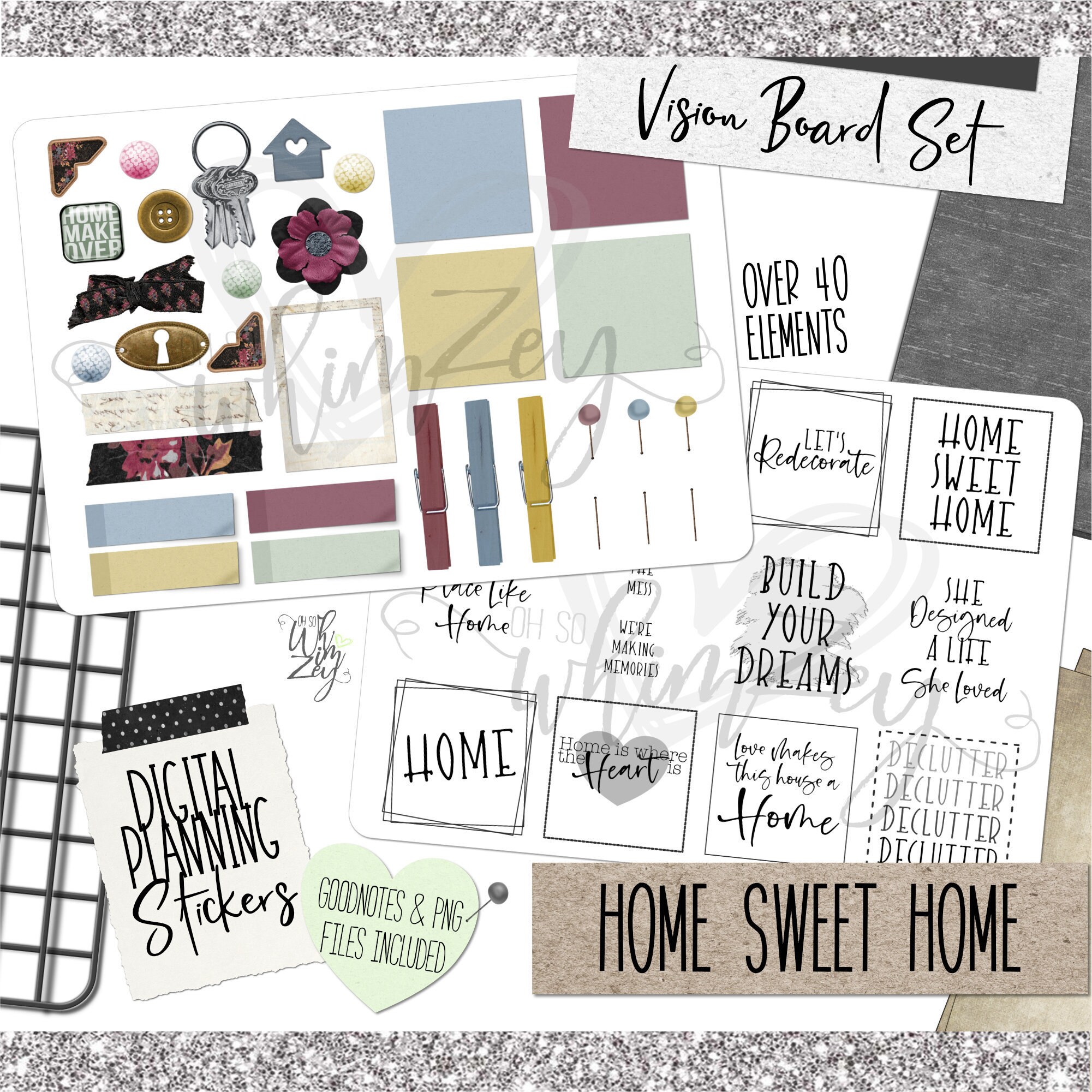 Home Sweet Home Vision Board Set - Etsy