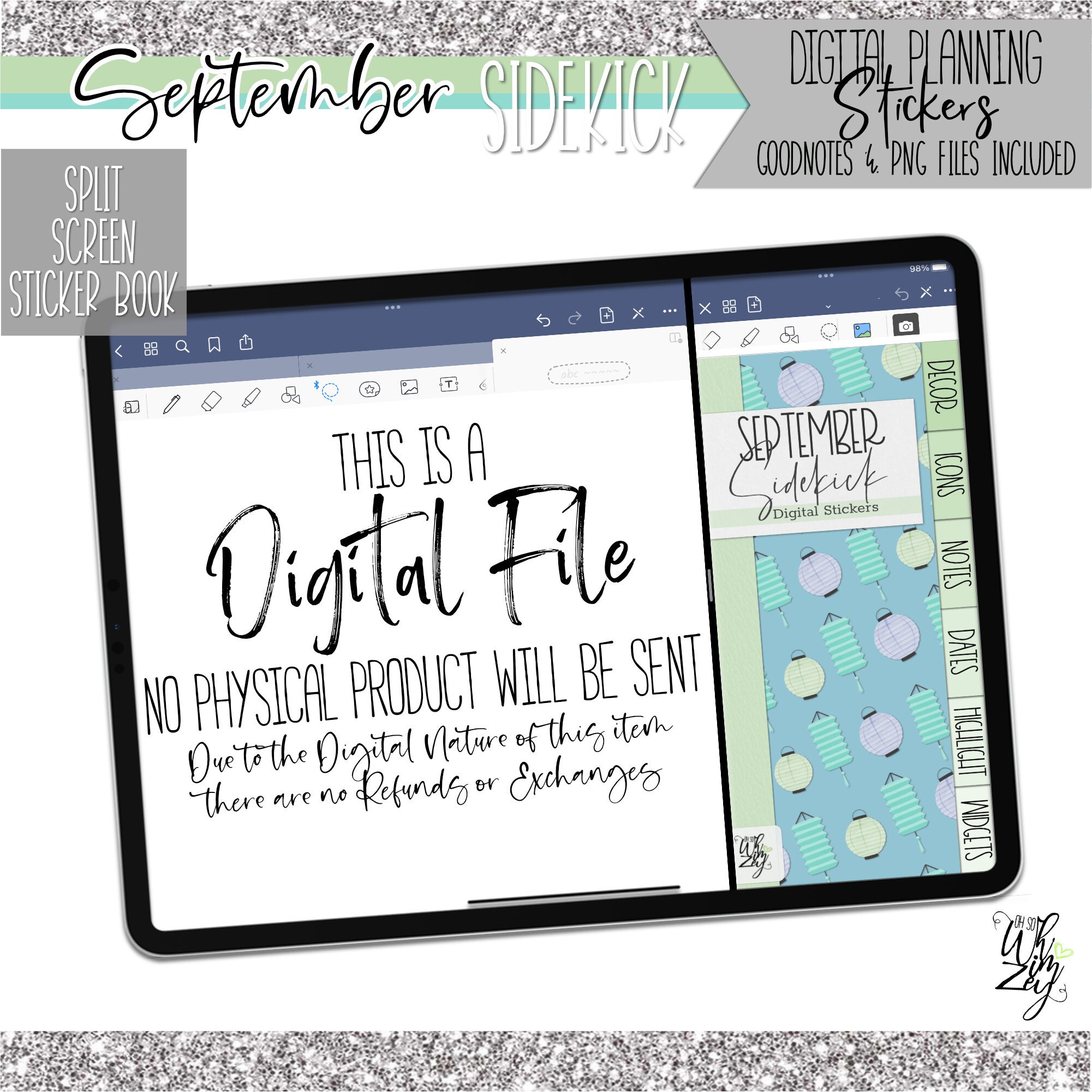 September Sidekick Digital Planner Stickers - Etsy