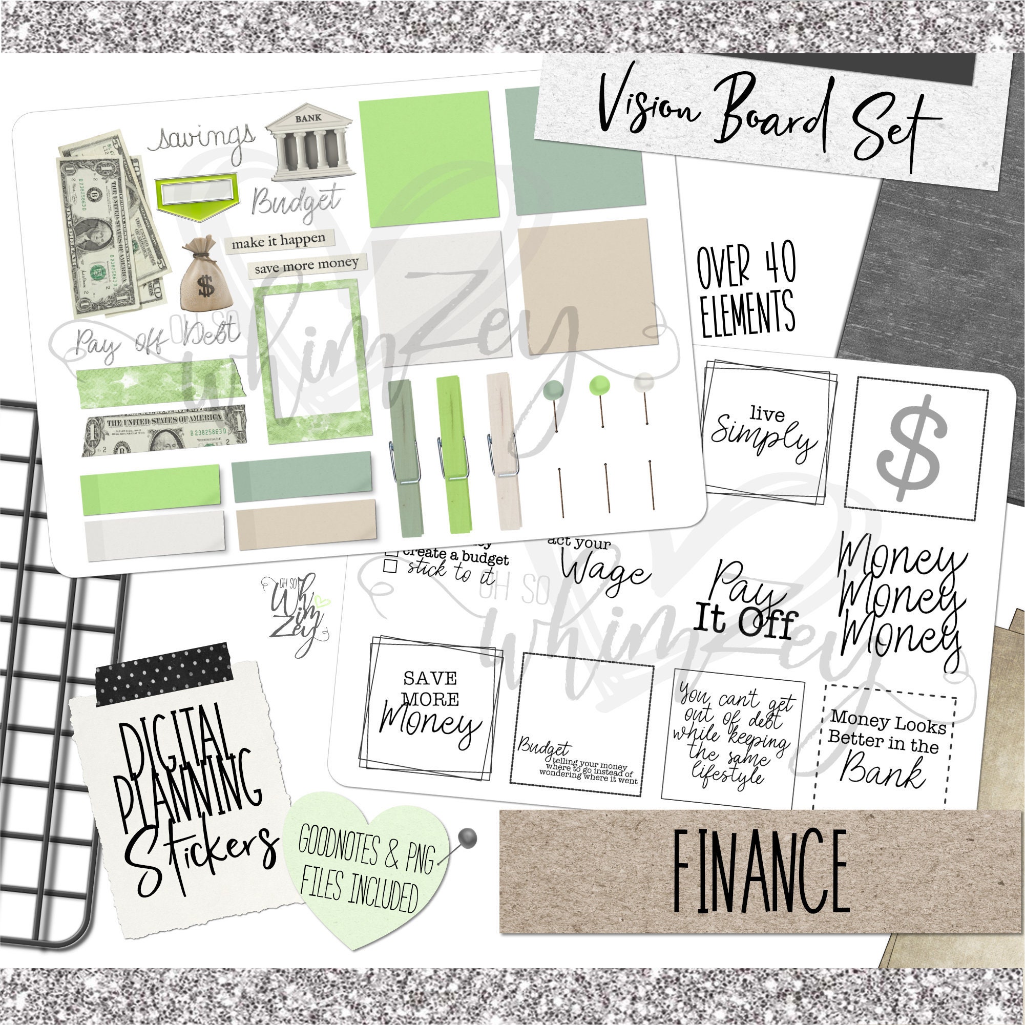 Finance Vision Board Set | Etsy