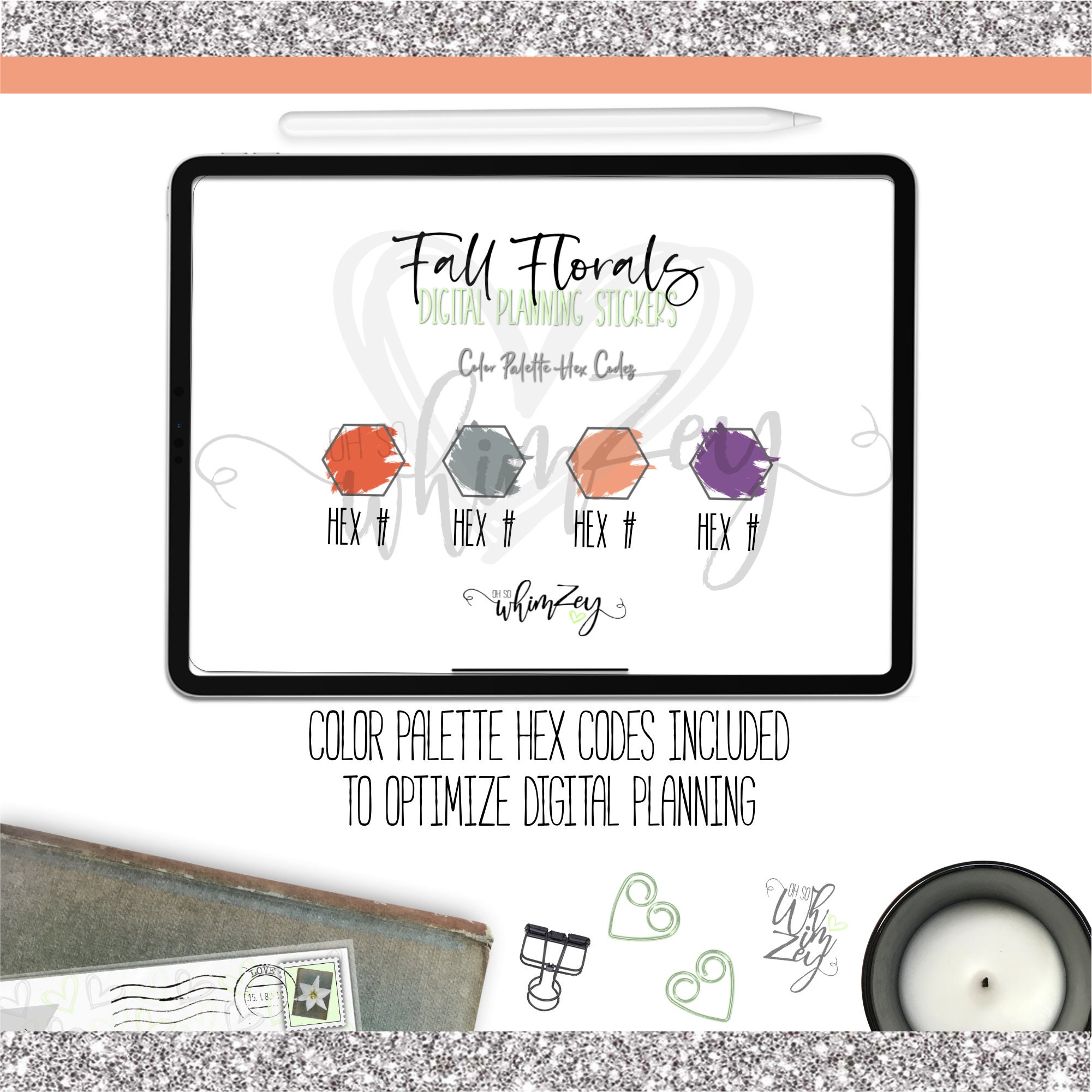 Fall Florals Digital Planner Sticker Set | Etsy