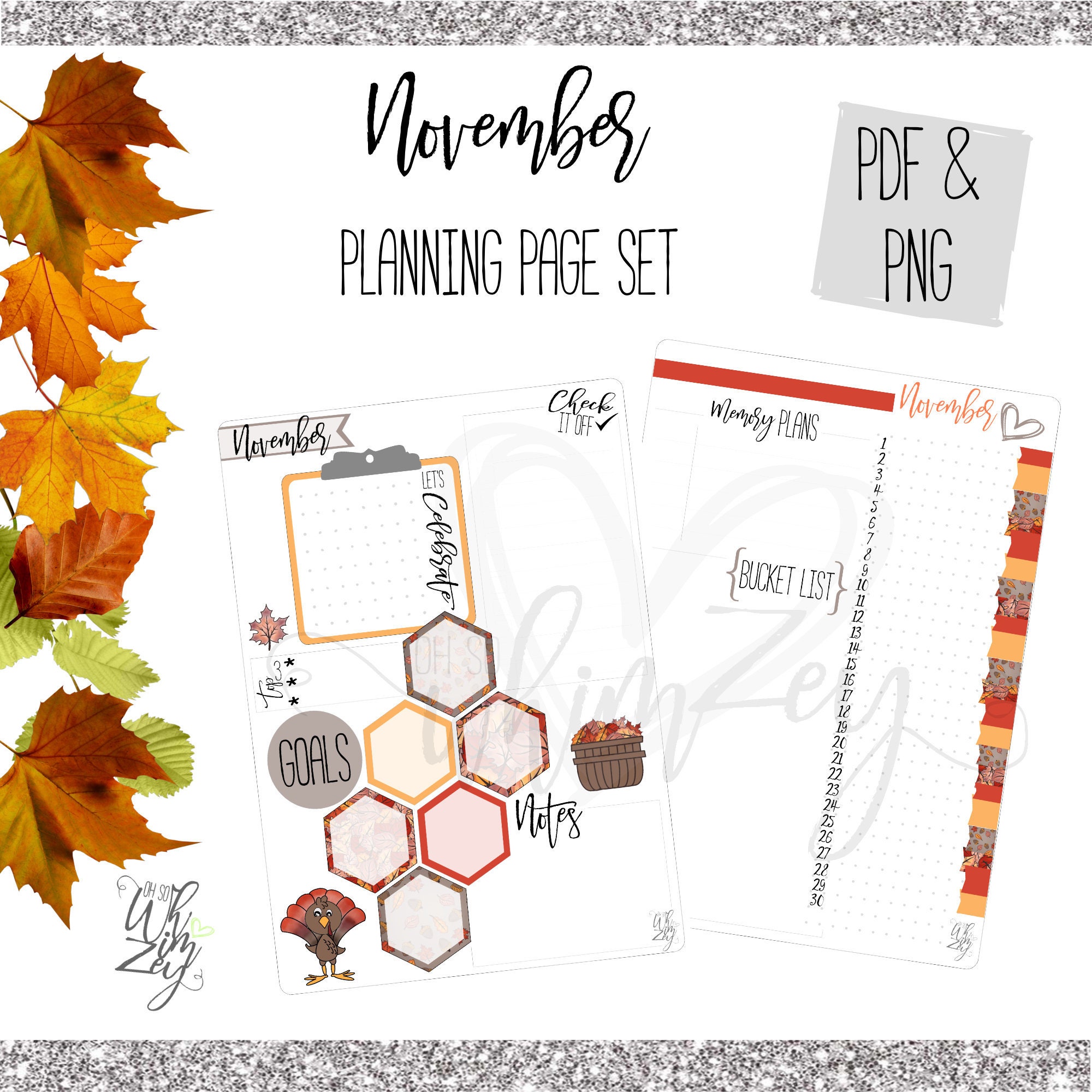 November Gobble Til You Wobble Planning Pages - Etsy