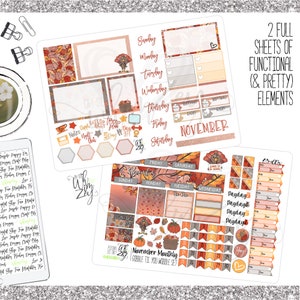 November Monthly Gobble Til You Wobble Planner Sticker Set - Etsy