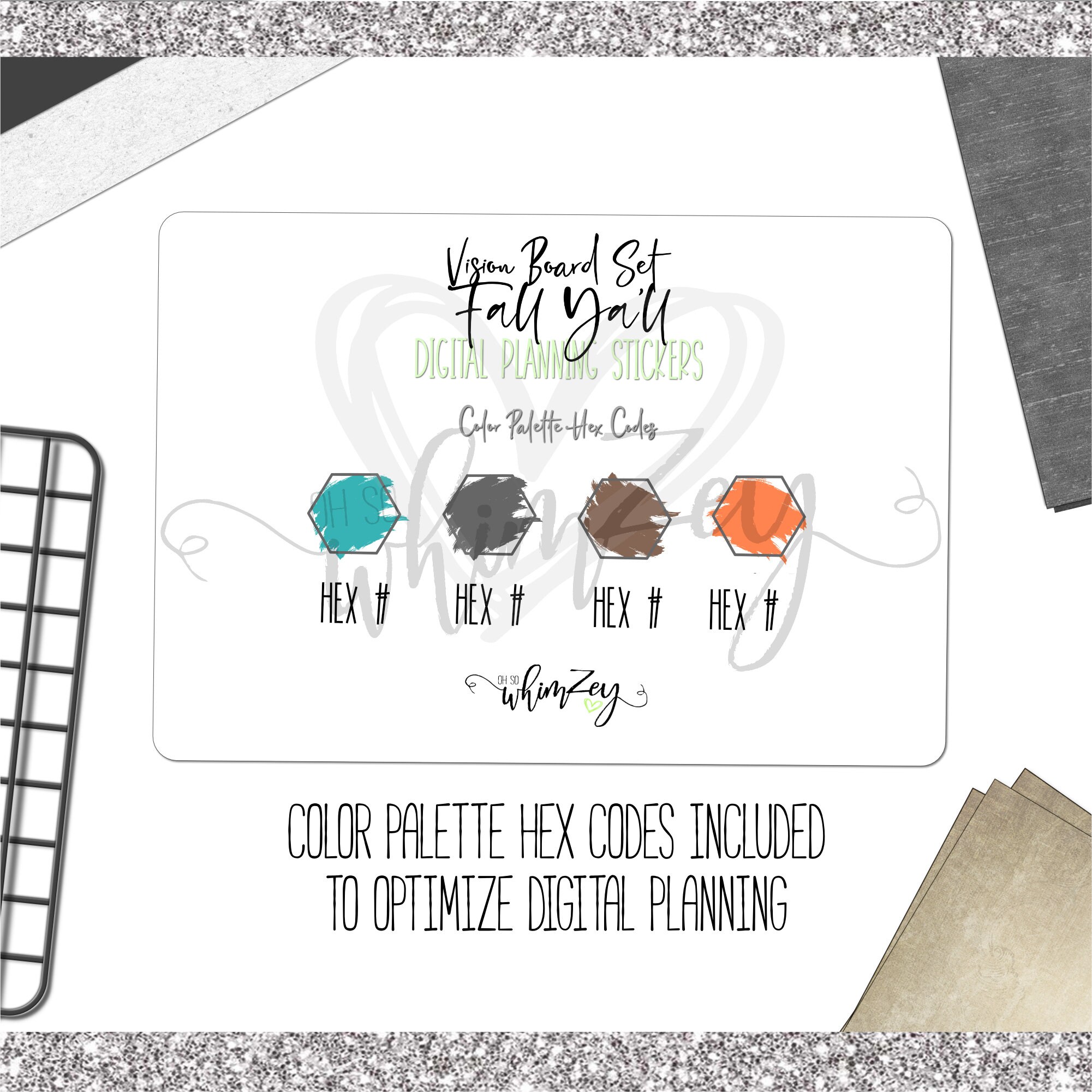 Fall Ya'll Digital Vision Board Set | Digital Planning - Etsy