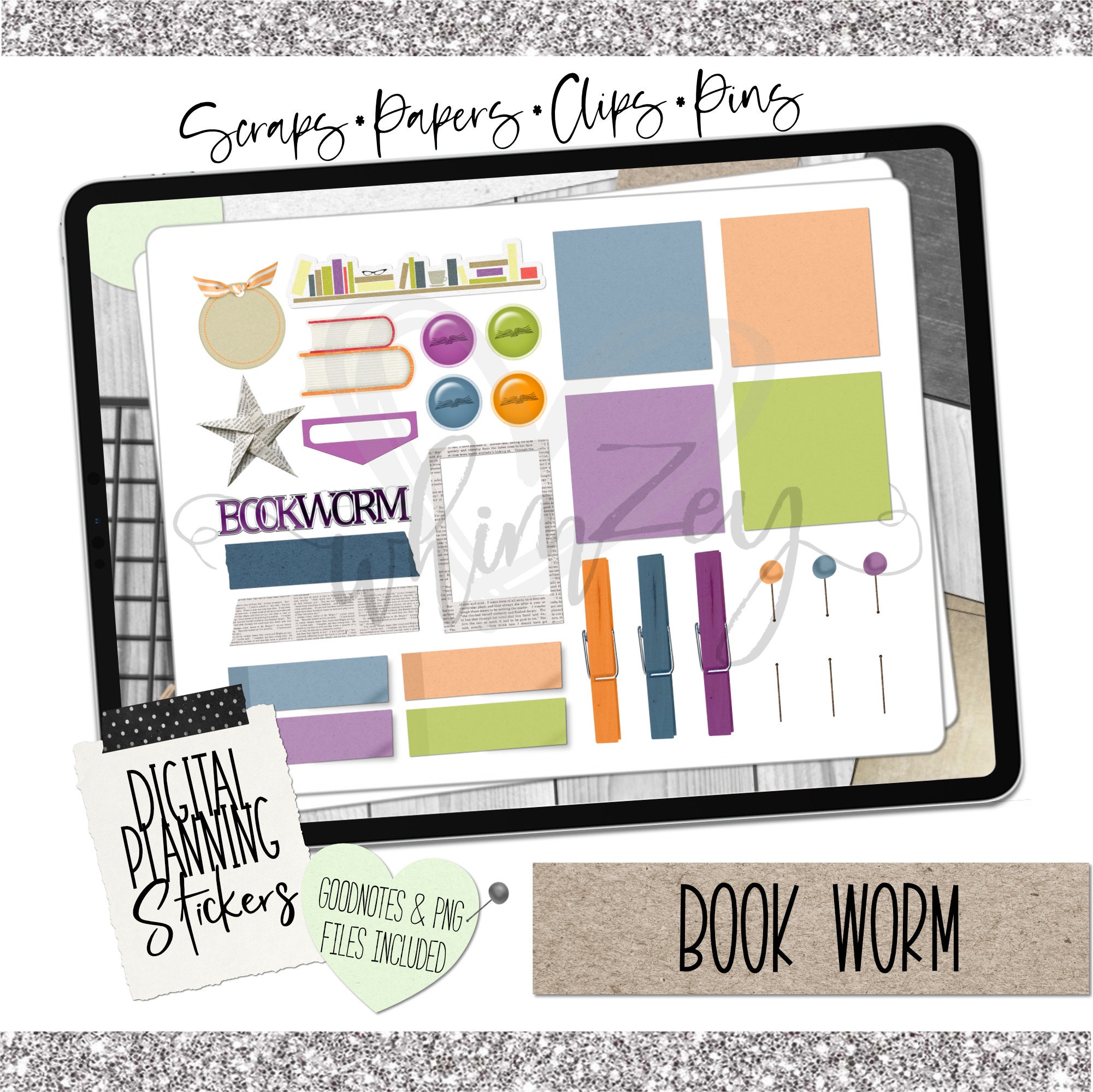 Book Worm Vision Board Set - Etsy