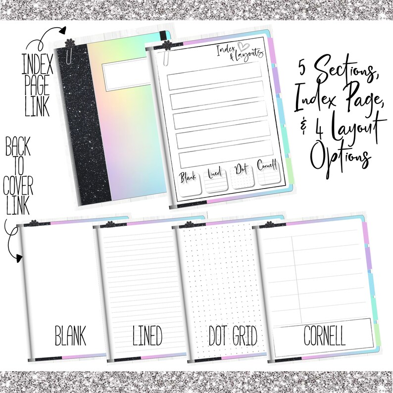 Iridescent Aura Digital Notebook - Etsy