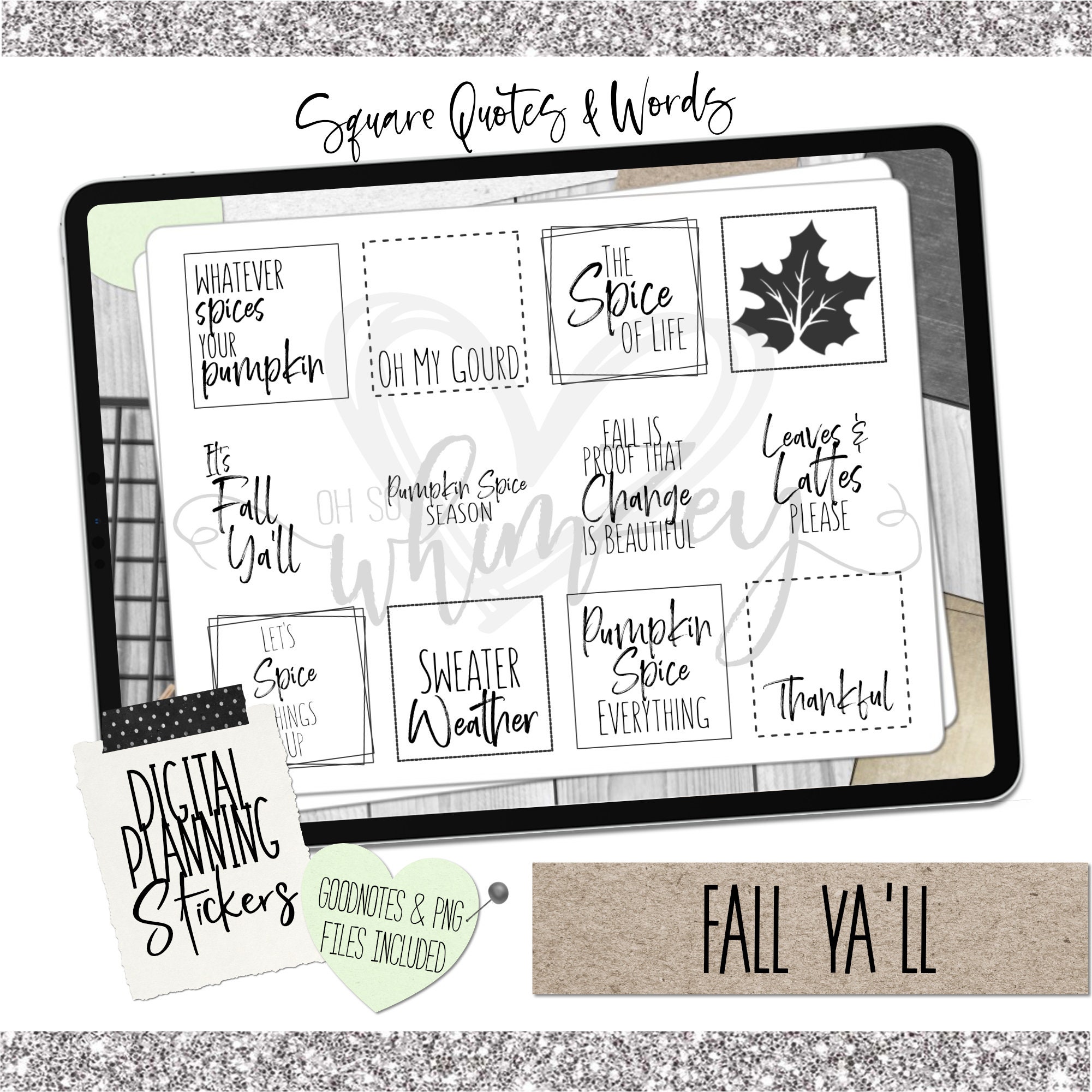 Fall Ya'll Digital Vision Board Set | Digital Planning - Etsy