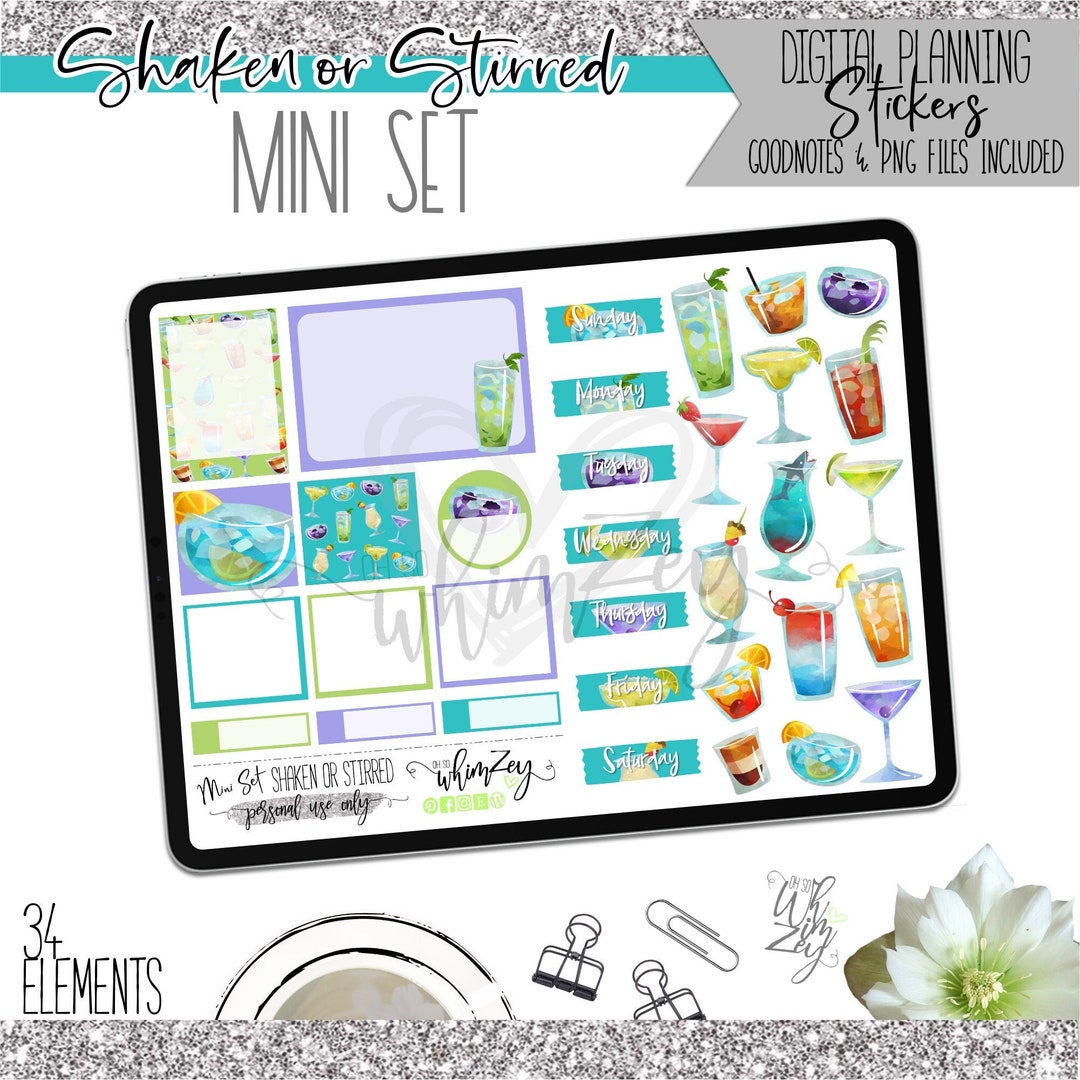 Shaken or Stirred Mini Planner Sticker Set - Etsy